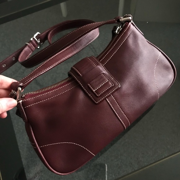 Coach | Bags | Coach Leather Cross Body Buckle Purse Bag Hobo New ...